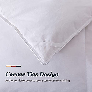 WhatsBedding California King Feather Down Comforter, White Lightweight Comforter, Luxurious Hotel Collection Bed Blanket Comforter,100% Cotton Cover Duvet Insert - Cal-King 104x96 Inch