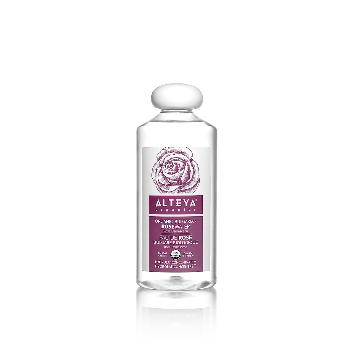 Alteya Organics Rose Water USDA Certified Organic Facial Toner, 17 Fl Oz/500mL Pure Bulgarian Rosa Damascena Flower Water, Award-Winning Moisturizer BPA-Free Bottle with Reducer
