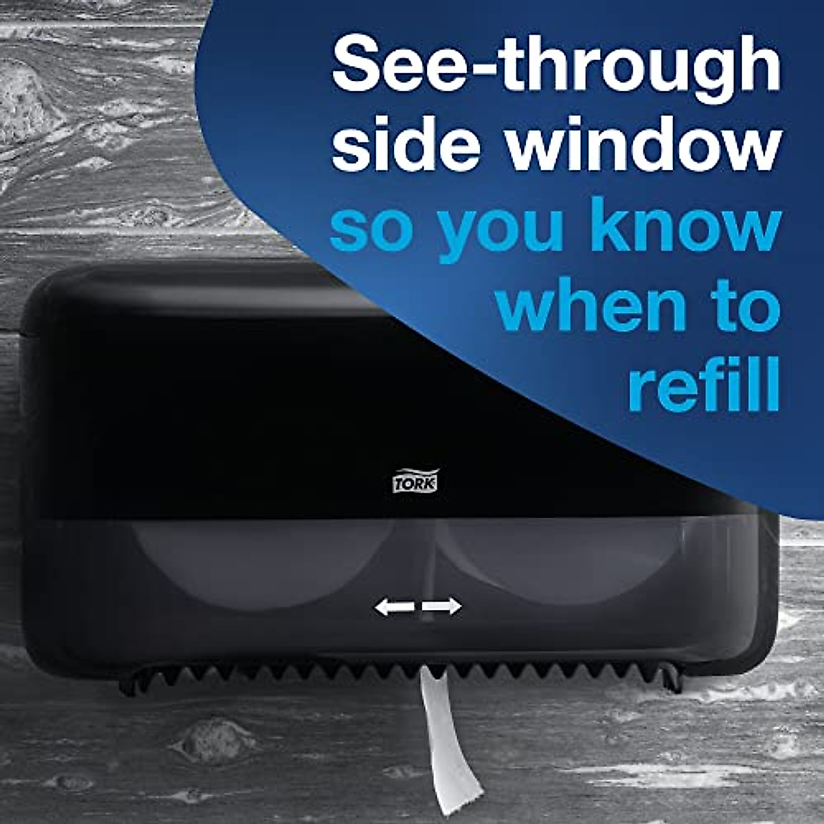 Tork Coreless Toilet Paper Dispenser Black, For Homes and Small Businesses, Fits T7 Dispensers