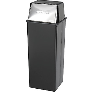 Safco Products 9893 Reflections Push Top Waste Receptacle, 21-Gallon, Black