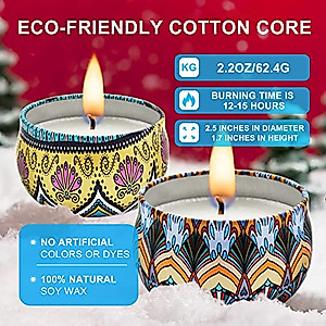 Weimingte 8 Pack Aromatherapy Candle Sets, Natural Soy Candle, 2.5oz, Stress Relief Candles for Home Scented, Home Decoration Candle for Valentine's Day, Holiday and Party, Christmas