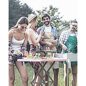 SOUNDANCE Small Folding Table, Adjustable TV Tray, Portable Dinner Table, Lightweight, Zero Assembly, Easy to Fold and Storage, Sturdy Desk for Home Garden Office Indoor Outdoor Use, Pink