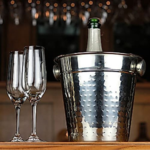 Chef Craft Hammered Champagne Bucket, 4 Quart, Stainless Steel