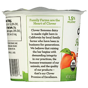 CLOVER SONOMA Organic Yogurt, Lowfat Peach, 6 Oz