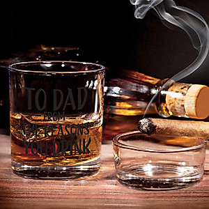 To Dad From The Reasons You Drink Funny Whiskey Glass Gifts for Dad, Unique Fathers Day Birthday Retirement Christmas Gifts idea for Dad, Mom, Men From Daughter, Son, Kids, Old Fashioned Glasses 11 oz