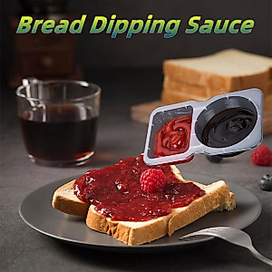 Fayino 20 PCS Double Compartment Condiment Containers with Lids, Portable Reusable Sauce Container 2 Compartment Snack Container for to-go Sauce, Sampling, Travel Snack