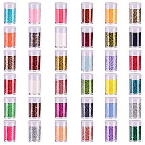 36 Holographic Colors Set,7.6gram/Bottle, fine Glitter for epoxy Resin Craft DIY tumblers Making slimes Body Nail Art Festival Decoration