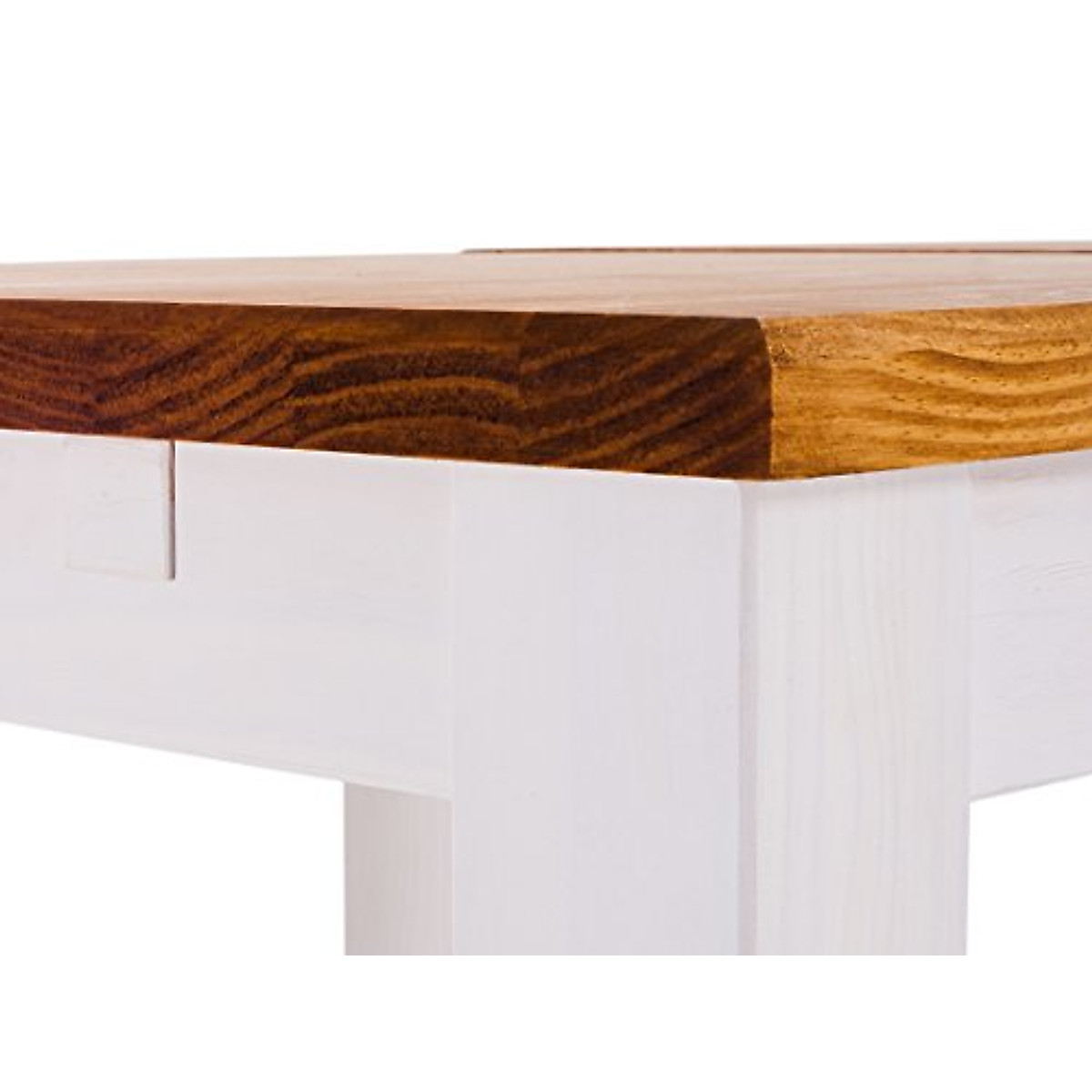 B.R.A.S.I.L.-Möbel TableChamp Dining Table Rio 70.9 x 35.4 Honey White Solid Wood Pine Oiled Farmhouse Extension Extendable Optional