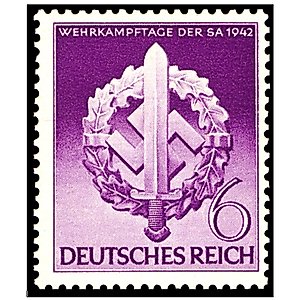 Bubbacare 1942 Third Reich Storm Troopers Postage Stamp, Catalog No 528 Y