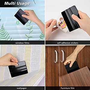 NEWISHTOOL Wallpaper Smoothing Tool Kit, Wallpaper Tools for Applying Peel and Stick Contact Paper Vinyl Film, Includes Big Smoothing Squeegee, Felt Scraper, Edge Tucking Stick, Craft Knife & Blades