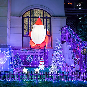 JMEXSUSS Connectable 100 LED Purple Christmas Lights Indoor, 8 Modes Plug in Purple Lights Clear Wire, 33ft Purple Christmas Tree Lights Outdoor for Christmas, Tree, Garden, Bedroom