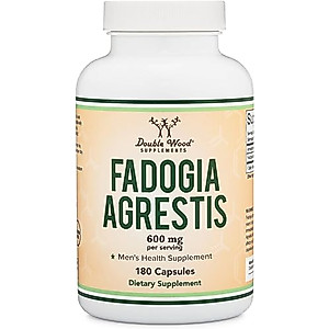 Fadogia Agrestis 600mg Per Serving (180 Capsules) Powerful Extract to Support Athletic Performance (Third Party Tested, Non-GMO, Vegan, Gluten Free) by Double Wood