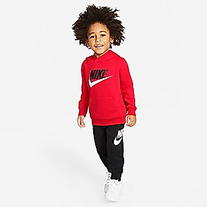 Nike Boy's Club Fleece Pullover Hoodie (Little Kids) University Red 5 Little Kid