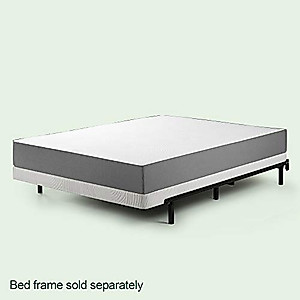 ZINUS No Assembly Box Spring / 4 Inch White Mattress Foundation / Sturdy Metal Structure, Queen,Grey
