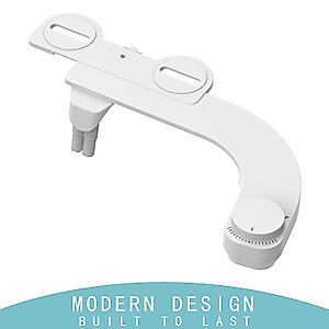 Left Hand Bidet Attachment for Toilet - WITHLENT Ultra-Slimt Non-Electric Dual Nozzle (Frontal & Rear Wash) Adjustable Water Pressure, Water Bidet Toilet Seat Attachment,Easy to Install (White)
