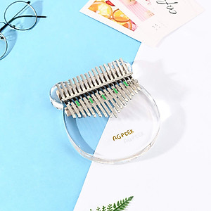 Kalimba, FIXM 17 Keys Thumb Piano Transparent Acrylic Material with Carry Bag, Tuning Hammer and Instruction Book, Thumb Piano Musical Instrument Gift for Beginners, Adults and Kids
