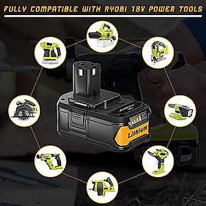 FERRYBOAT P108 Replacement for Ryobi 18V Battery Lithium ion ONE + Real Capacity 5.0 Ah Batteries P102 P103 P104 P105 P107 P109,4-Pack