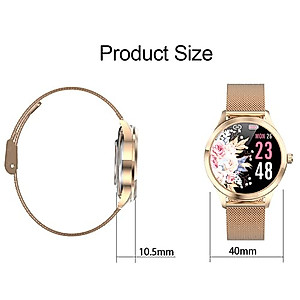 K KAIMORUI Smart Watch for Women IP68 Waterproof Smart Watches Heart Rate Fitness Watch Pedometer Female Smartwatch Activity Tracker for Andriond iOS Phones (Gold Diamond)