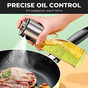 ARBLEN Olive Oil Sprayer for Cooking - Large 350ml Wide Mouth Glass Bottle - Original No Funnel Design - Precise Oil Control - Propellant Free - Avocado Oil Dispenser/Mister/Spritzer Kitchen Air Fryer