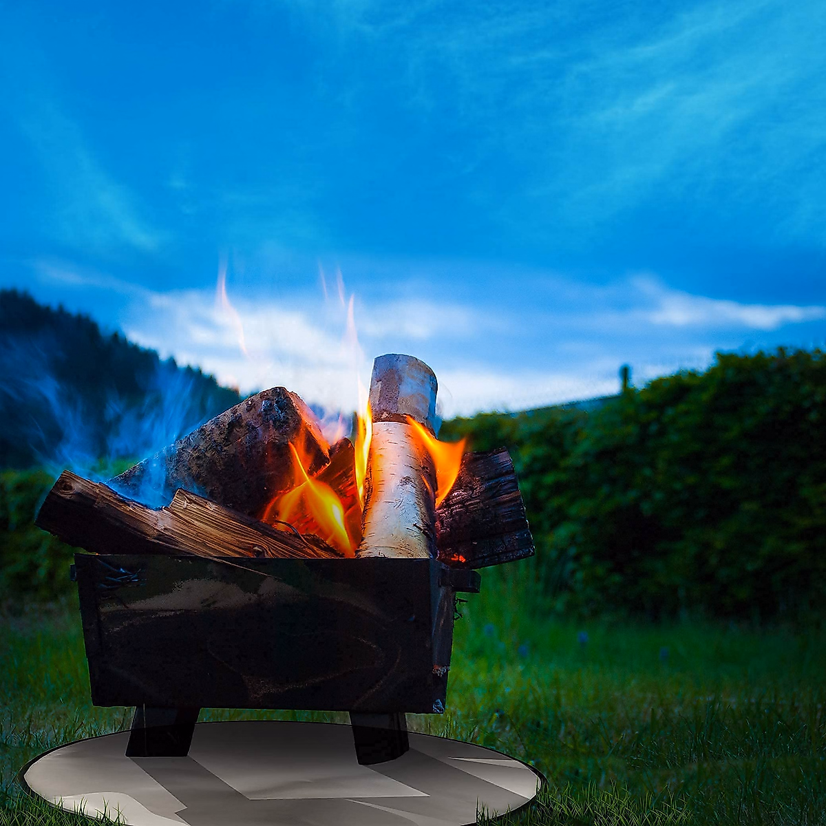 Fire Pit Mat - Round Fireproof Mat for Under Fire Pit - Easy to Clean Heat Resistant UnderGrill Mats for Outdoor Grill - Heat Shield Rug Great As A Grill Mat, Smoker Pad, on Patio (36 in)