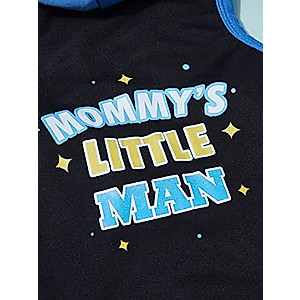 QWINEE Mom Boy Dog Hooded Tank Tops Letter Print Cat Puppy Hoodie Vest Sleeveless Pullover Dog Shirt Stretchy Pet Clothes for Small Medium Large Cats Dogs Kitten Blue M