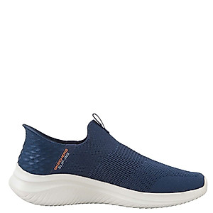 Skechers Men's Ultra Flex 3.0 Smooth Step Hands Free Slip-ins Sneaker, Navy Knit Trim, 8