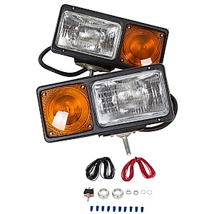 ECOTRIC 2 Pcs Universal Light Snow Plow Lamp Headlight Turn Signal Snowplow Replacement For 505K On Truck& Pickup