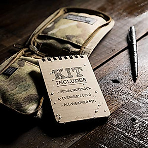 Rite in the Rain Weatherproof 3" x 5" Top-Spiral Notebook Kit: MultiCam CORDURA Fabric Cover, 3" x 5" Tan Notebook, and Weatherproof Pen (No. 935M-KIT)
