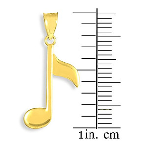 14k Gold Eighth Note Pendant