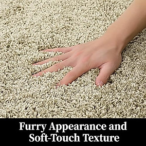 Zacoo 9x12 Area Rug Shag Rug for Living Room, Luxurious Large Shaggy Area Rug Non-Shedding Carpet Rug for Bedroom Shag Plush Rug Thick Aceent Rug Carpets for Home Decor, Taupe, 9' x 12'