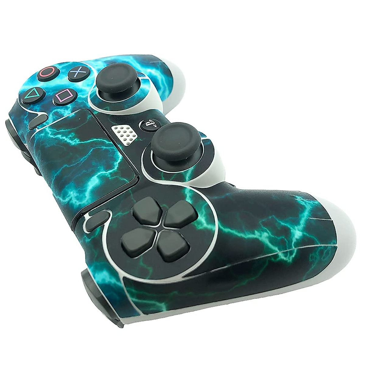 UUShop Vinyl Skin Sticker Protector for Sony PlayStation PS4 Controller Joystick Green Lightning