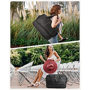 BAGSMART Weekender Bag for Women, 40L Carry on Weekend Overnight Bag, Large Travel Duffel Bag for Traveling, Gym Bag with Shoe Compartment-Black