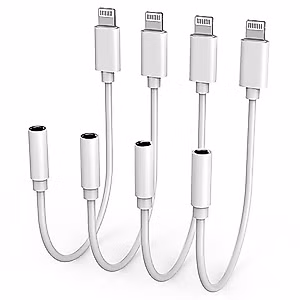 [Apple MFi Certified] Lightning to 3.5 mm Headphone Jack Adapter,4 Pack iPhone Headphones Adapter Aux Audio Dongle Cable Converter Compatible with iPhone 14 13 12 11 Pro Max XR XS X 8 7 iPad iPod