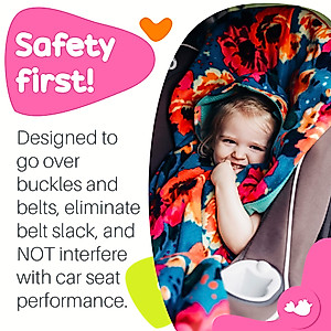 Birdy Boutique Car Seat Poncho for Kids – Safe to Use Over Seat Belts – Reversible Warm and Cozy Blanket – Easy on Easy Off and Doesn’t Impact Car Seat Performance – Mermaid Floral – One Size