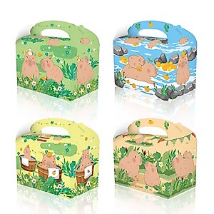 Heidaman Capybara Party Supplies,Capybara Candy Bags，Capybara Goodie Bags,Capybara party favor bags，12Pce 2 Styles Capybara Theme Gift Bags