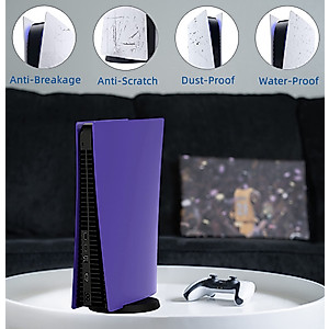 Digital Edition Face Plates Cover Skins Shell Panels for PS5 Console, Accessories for Playstation 5 Protective Replacement Faceplates (Galactic Purple)