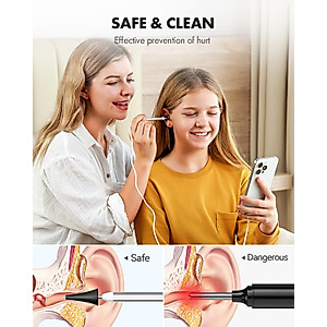 Anykit Digital Otoscope with Gyroscope, HD Ultra Clear View Ear Camera with Ear Wax Removal Tools, Video Ear Scope Otoscope with Light, Compatible with Android, iPhone 15 (Silver)