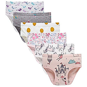 Sladatona Little Girls' Soft Cotton Underwear Bring Cool, Breathable Comfort Experience Panty 5-6years Mixed Colour