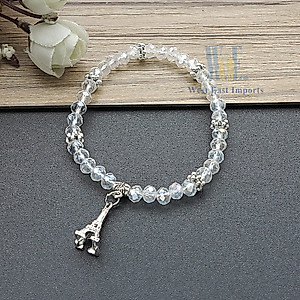 WE 12 Pcs Paris Eiffel Tower Themed Crystal Bracelet Party Favors - Quinceanera/Wedding/Birthday/Baby Shower/Bridal Shower