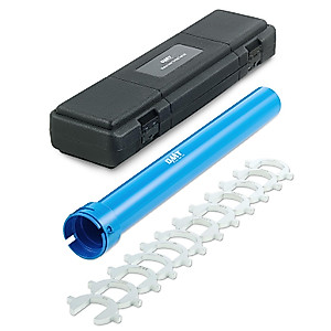 Orion Motor Tech Inner Tie Rod Removal Tool Kit, Inner Tie Rod Tool for Tie Rod Removal and Installation, Master Inner Tie Rod Tool Set with 12 Crowfoot Adapters 1/2 Inch Drive Tube and Tool Case (BK)