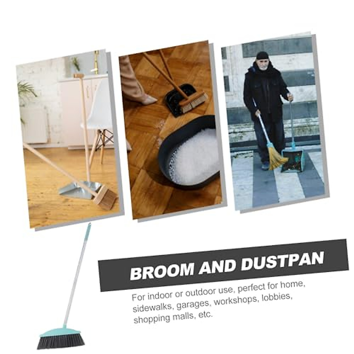 Hemoton Heavy Duty Broom with Long Handle for Home and Office Floor Cleaning Broom Durable Broom Outdoor Indoor Broom Floor Cleaning Broom