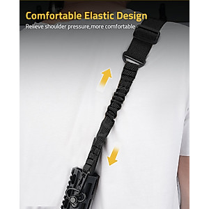 CVLIFE Two Points Sling with Length Adjuster Traditional Sling with Metal Hook for Outdoors Black