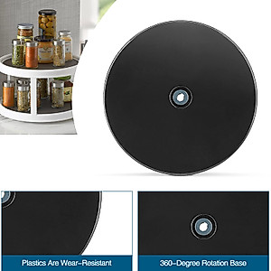 Suiwotin 2PCS 150mm/6inch Acrylic Cookie Decorating Turntable Organizer for Kitchen Spice Rack, Makeup, Table Cake, Cabinets, with 360 Degree Rotating Bearings (Black)