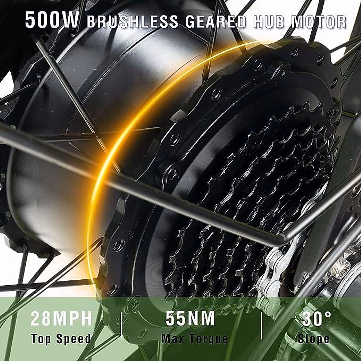 SENADA Drifter Folding Electric Bike for Adults 20 X4.0 Fat Tire Electric Bicycle (Black)