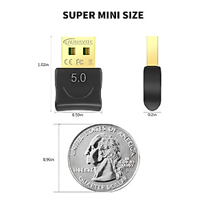 Bluetooth Adapter for PC 5.0, ALINKVITE Bluetooth Adapter for Windows 10/8.1/8/7, Bluetooth Dongle with Ultra-Range, Dual-Mode, USB Dongle for Keyboard, PC, Mobile, Headset, Printer, Speakers