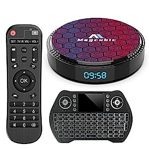 Android 12.0 TV Box, 4G RAM 32G ROM Android TV Box H618 with Dual 2.4G/5.8G WiFi, BT 5.0+ Quad-Core 64 Bits 4K UHD H.265 Ethernet LAN 3D TV Box with Backlit Keyboard Set Top TV Box