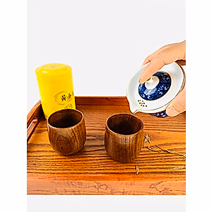 JapanBargain , Wooden Tea Cup Water Coffee Mug Japanese Zen Style Teacup 4 ounce 120ml, Pack of 2