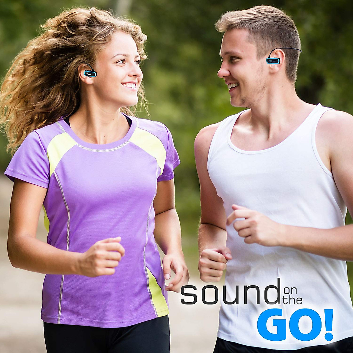 Pyle Waterproof MP3 Player Swim Headphone-Submersible IPX8 Flexible Wrap-Around Style Headphones Built-in Rechargeable Battery USB Connection w/4GB Flash Memory&Replacement Earbuds-Pyle PSWP6BK