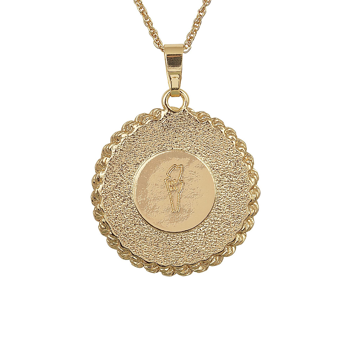 American Coin Treasures Coin Pendant Necklace Walking Liberty Half Dollar– United States Genuine Coin | Eagle Reverse Side| Goldtone 24 Inch Rope Chain | Certificate of Authenticity