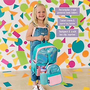 Wildkin Pack-it-All Backpack Bundle with Clip-in Lunch Box (Mermaid Undercover)